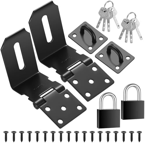 4 Inch 90 Degree Heavy Padlock Hasp, Right Angle Door Clasp Door Lock ...