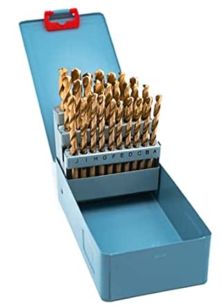 LLDSIMEX 26 Piece Tin-Coated Heavy Duty High Speed Steel Drill Bit Set ...