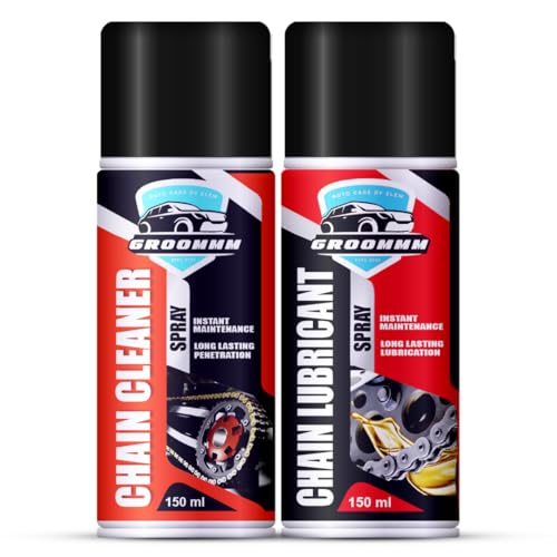 Groommm Bike chain cleaner and chain lubricant spray combo Pack| Heavy ...