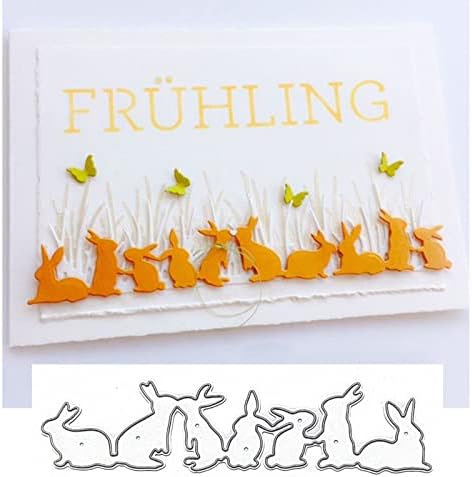 Amazon.com: Bunny Metal Die Cuts, Sitting Bunny Cutting Dies Cut ...