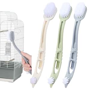 Amazon.com: 4 Pcs Bird Cage Cleaner with Two Brush Plastic Heads Long ...