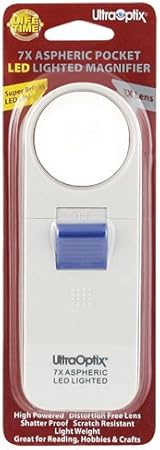 Amazon.com: Ultraoptix Inc. (a) Magnifier Pocket Lighted 7X : Health ...