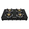 Faber Grand 4BB BK Gas Stove 4 Burner Glass Cooktop