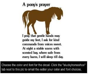 Amazon.com: Horse, pony, quote, decal, sticker, mustang, prayer, girls ...