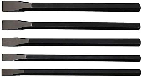 Grip 5 pc 12" XL Heavy Duty Chisel Set - Sizes Include: 1/2” x 12”, 5/8 ...