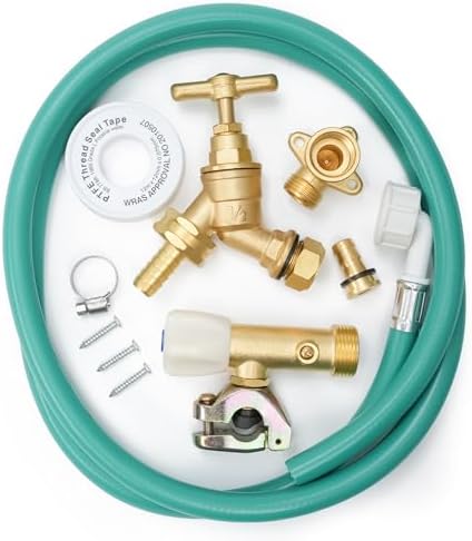 Outside Garden Tap Kit | Brass Outdoor Hose Connector (3 Screws & 3 ...
