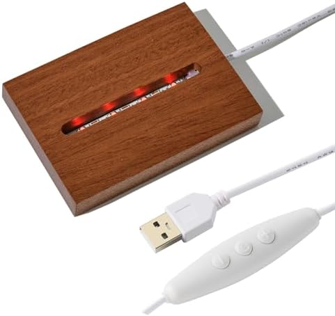 Amazon.com: ZRENJHUS Led Light Base Wood Display Stand for Crystal 3D ...