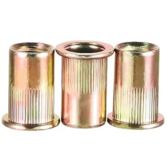 Rivet Nuts, DICASAL 25 PCS 1/2-13 UNC Size Zinc Plated Carbon Steel Flat Head Rivnut Kit ...