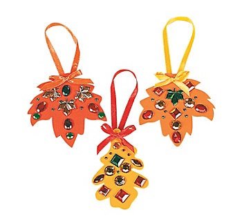 12 Fall Leaves Foam Craft Kits with Rhinestones/Craft Activities/School ...