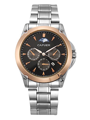 Cafuer® Branded Chronograph Look with Date Calendar Display Stainless ...