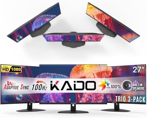 Amazon.com: Kado Triple Monitor Setup - 3-Pack 27" 1920x1080 Computer ...