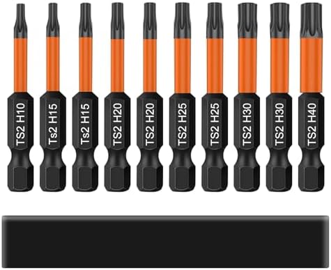 Lot de 10 embouts de visseuse Torx 50 mm de longueur avec tige ...