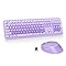 GTSP Typewriter Colorful Purple Keyboard and Mouse Wireless, 2.4GHz ...