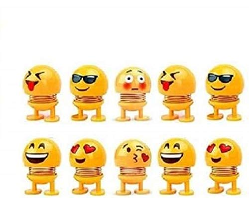 ASKOVID Pack of 10 Spring Smiley Emoji, Spring Doll,for Car Dashboard ...