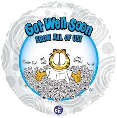 Amazon.com: Get Well Soon 18" Garfield From All Of Us Sympathy Mylar ...