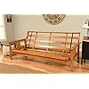 Amazon.com: Queen Size Eldorado Brown Finish Futon Frame only Hardwood ...