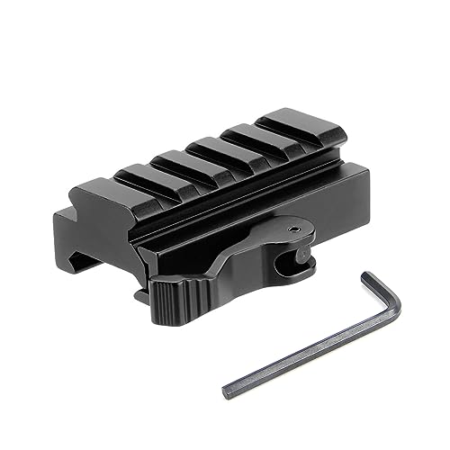 Paike 5 Slots Picatinny Riser Mount with QD Lever Lock Quick Release ...