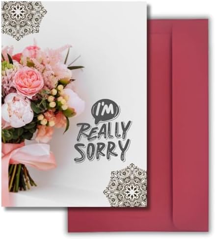 AanyaCentric Sorry Printed Greeting Card & Envelope - A5 Size 5.8 x 8.3 ...