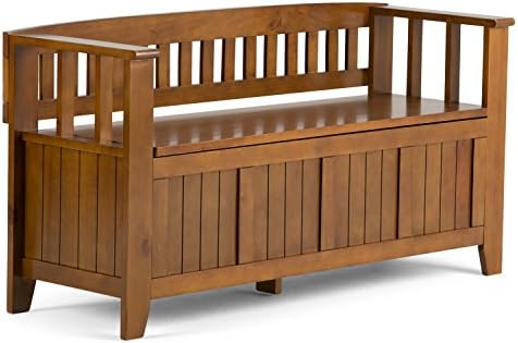 Amazon.com: Linon Lottie Entryway Wood Split Seat Storage Bench in ...