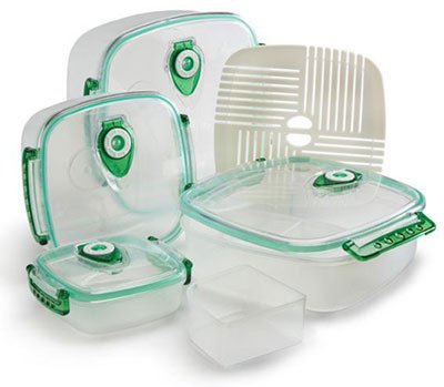 Buy FreshVac Plus FV404TC Set-of-4 Square-Shaped Vacuum Food-Storage ...