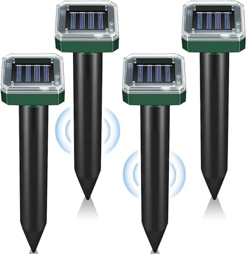 Amazon.com: 4-Pack Solar Mole and Gopher Repellent - Sonic Vole Chaser ...