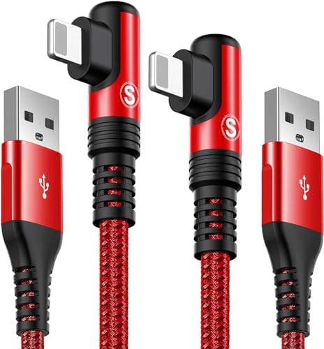 Amazon.co.jp: iPhone Charging Cable, L-Shaped [1M + 1M / 2-piece Set ...
