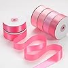 Amazon.com: WHZKCYH 150 Yards Pink Satin Ribbon 1" Pink Ribbon for Gift ...