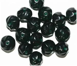 Amazon.com: Dark Emerald Dimple Czech Pressed Glass Beads : Arts ...