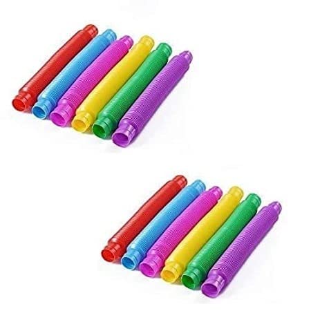 Buy MEECOSTE Pack of 12 Pop Tube Toy Stretchy Bendable Pipe Toy Fidget ...