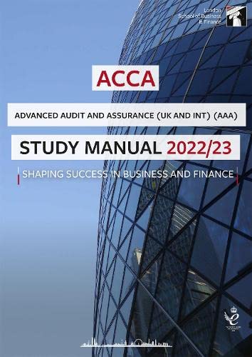 Buy ACCA Advanced Audit and Assurance (INT & UK) Study Manual 2022/23 ...