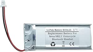 Amazon.com: 800mAh 3.7V Replacement Battery for Sena SRL2 Motorcycle ...