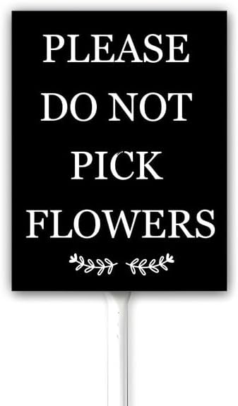 Amazon.com : Ygzyahpwe Black Warning Sign Please Do Not Pick Flowers ...