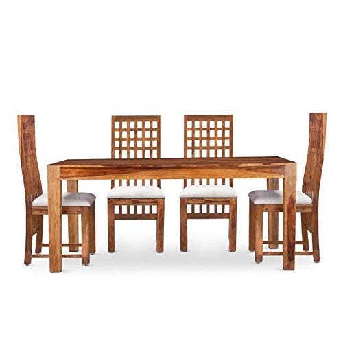 RSFURNITURE Solid Sheesham Wood Rectangle Dining Table 6 Seater ...