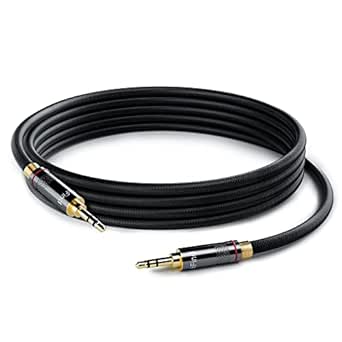 HiFind 3.5mm AUX Cable 10 Ft (Real Hi-Fi Sound-Silver Plated Copper ...