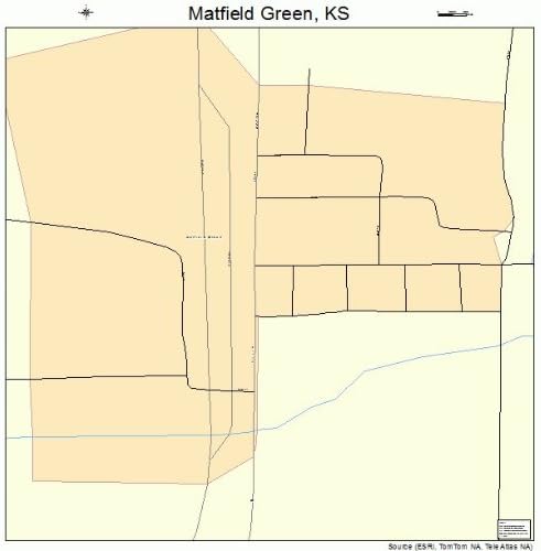 Amazon.com: Large Street & Road Map of Matfield Green, Kansas KS ...