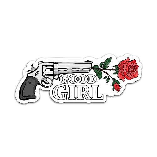Amazon.com: Miraki Good Girl Stickers, Gun Stickers, Red Rose Gun ...