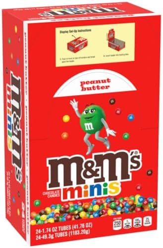 Amazon.com : M&M'S Minis Peanut Butter Chocolate Candy Mega Tube, 41.76 ...