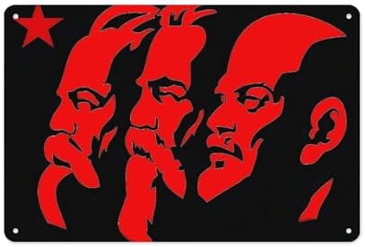 Amazon.com: Icons of Communism Vintage Red Black Stencil Art Marx ...