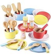 Amazon.com: GAGAKU Wooden Play Food Sets for Kids Kitchen, Montessori ...