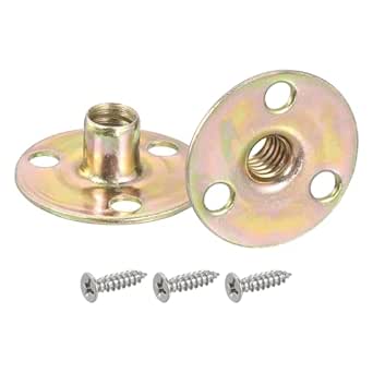 uxcell 1/4"-20 Brad Hole Tee Nut, 16pcs Carbon Steel Round Base Screw ...