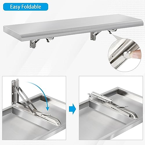 Snapklik.com : Folding Concession Shelf 36 X12, Stainless Steel Drop ...