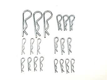 20 Pcs Cotter Pin Assortment Kit, R Clips Heavy Duty Zinc Plated ...