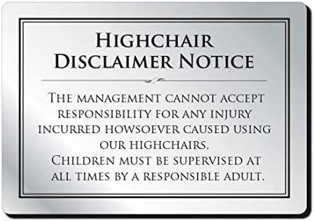Highchair Disclaimer Notice Sign Safety Children Child Kids Sign ...