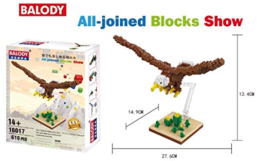 Bald Eagle. Figure to assemble with nanoblocks. 610 pieces. – BigaMart