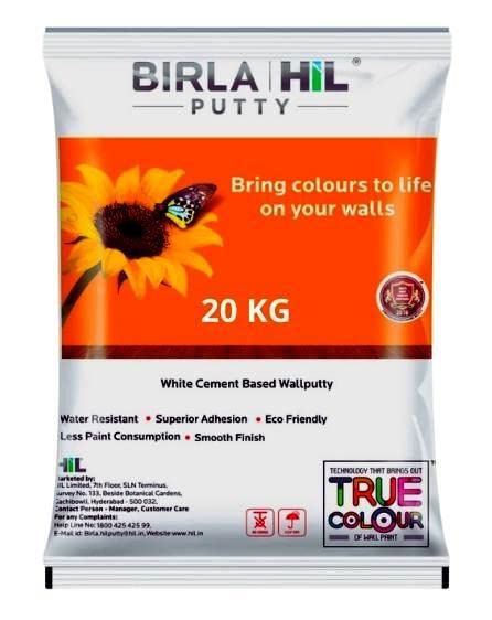 Buy BIRLA | HIL Wall Putty White 20 KG, White Cement Putty Powder for ...
