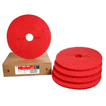 3M Red Buffing Pad for Floor Buffing & Cleaning on Concrete, Vinyl ...