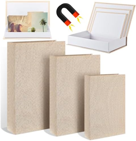 Amazon.com: Briwooody 3 Pack Decorative Book Boxes Faux Book Storage ...