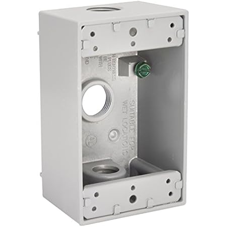 Amazon.com: 1-Gang Weatherproof Box, Three 3/4 in. Threaded Outlets ...