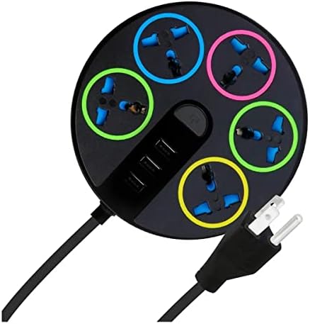 Multicontacto Regleta Electrica Circulo 3 USB Y 5 Conectores ...