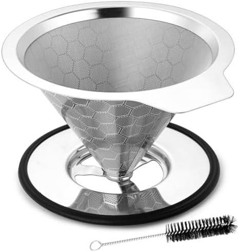Amazon.com: LHS Pour Over Coffee Dripper Stainless Steel Coffee Filter ...